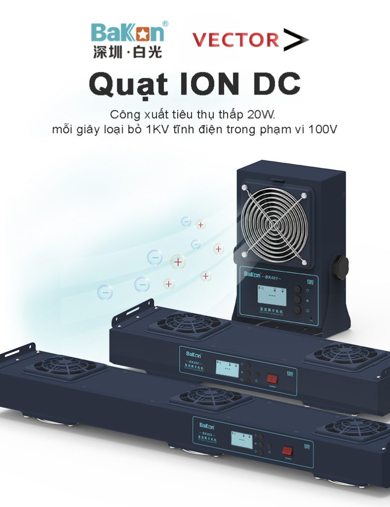 Quạt ION khử tĩnh điện BK401 - Vector Vina-Electric screwdriver-Tô-vít ...