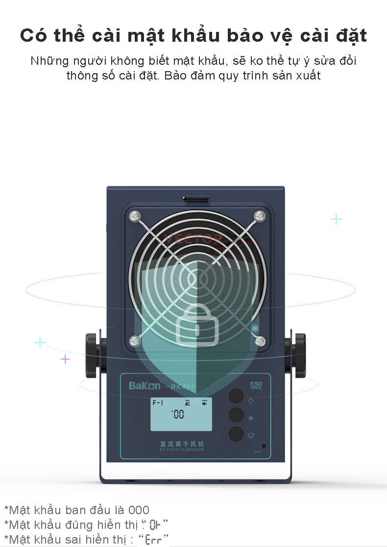 Quạt ION khử tĩnh điện BK401 - Vector Vina-Electric screwdriver-Tô-vít ...