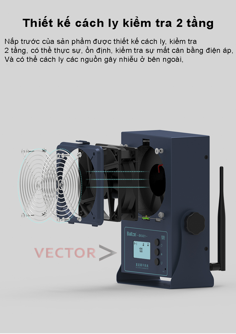 Quạt ION khử tĩnh điện BK401 - Vector Vina-Electric screwdriver-Tô-vít ...