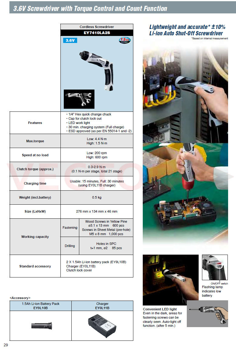 EY7410LA2S Tô-vít pin toàn tự động Panasonic - Vector Vina-Electric ...